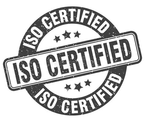 Iso Certified Stamp Iso Certified Label Round Grunge Sign Stock