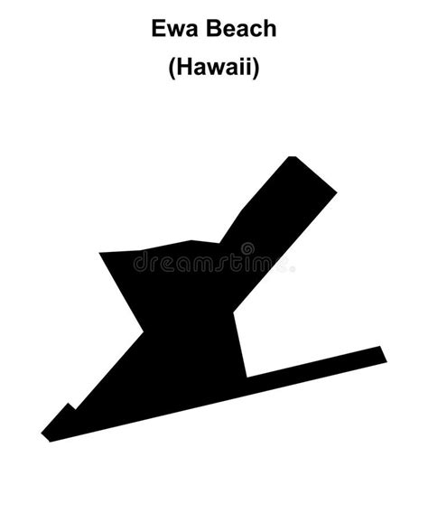 Ewa Beach Outline Map Stock Vector Illustration Of Vector 357272259