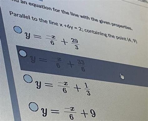 [answered] an equation for the line with the given properties parallel