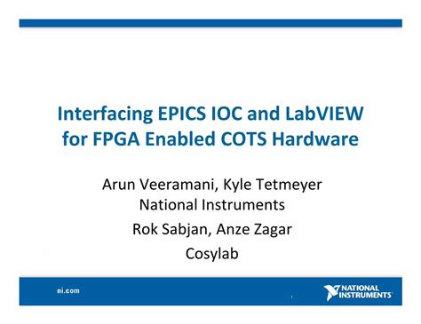 PDF Interfacing EPICS IOC And LabVIEW For FPGA Enabled COTS DOKUMEN