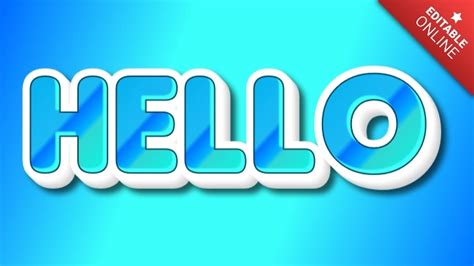 Hello Blue Shiny Font Text Effect Generator