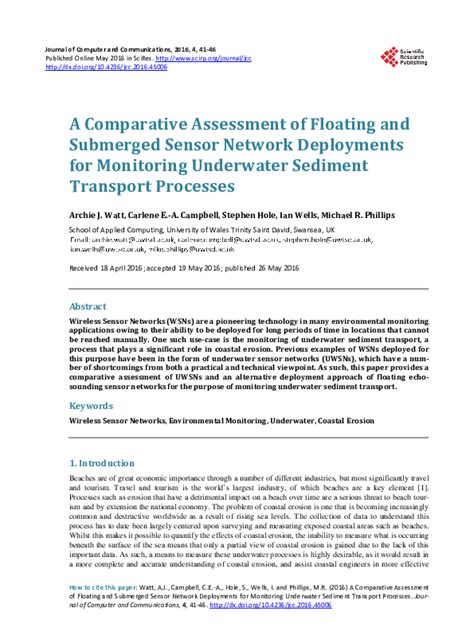 Pdf A Comparative Assessment Of Floating And Submerged Sensor Network Deployments For