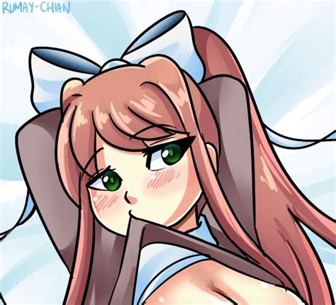 Rule 34 Blush Doki Doki Literature Club Female Green Eyes Long Hair