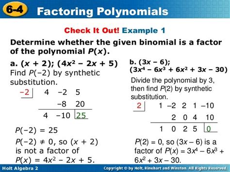 32 Factoring Polynomials