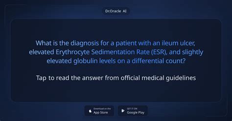 What Is The Diagnosis For A Patient With An Ileum Ulcer Elevated Erythrocyte Sedimentation Rate