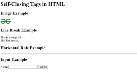 What Are Self Closing Tags In Html Geeksforgeeks