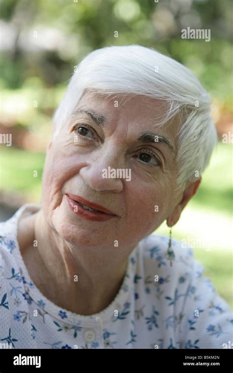 A Closeup Portrait Of A Sweet Beautiful Grandmother Shallow Depth Of