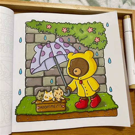 Coco Wyo Cozy Friends Rainy Day Coloring Book Art Designs Coloring