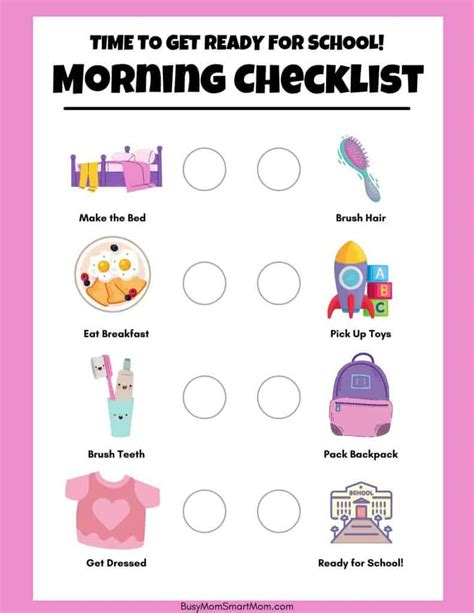 Morning Routine Chart 5 Amazing Printable Morning Routine Charts For