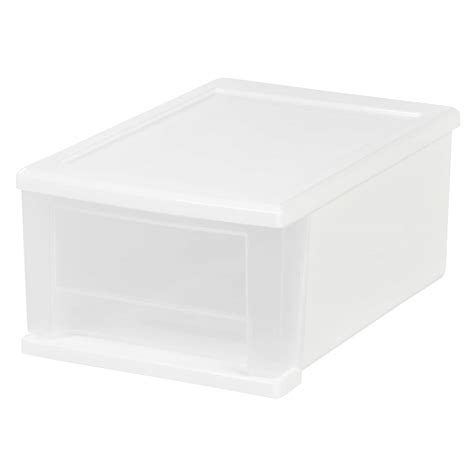 Iris 7 Qt Stacking Drawer White 4 Pk 129873