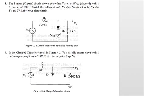 Solved 3 The Limiter Clipper Circuit Shown Below Has Vi Chegg Com