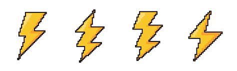 8 Bit Lightning Bolt Retro Icon 8 Bit Old Thunderbolt Lightning Game 34549030 Vector Art At