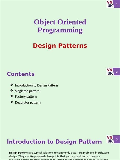 Oop Design Patterns Overview Pdf Class Computer Programming