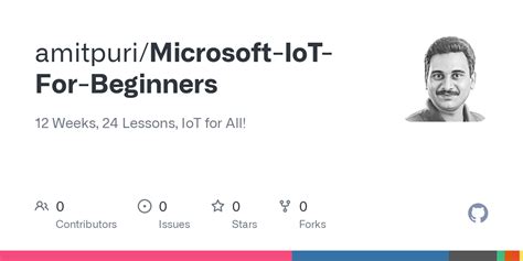 GitHub Amitpuri Microsoft IoT For Beginners Weeks Lessons IoT For All