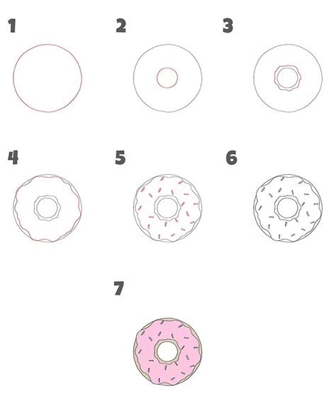 Hoe Stap Voor Stap Een Donut Tekenen Stap Voor Stap Tekenen