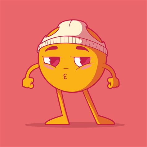 Yellow Emoji Character In A Pose Vector Illustration Funny Sharing