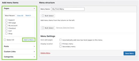 Create And Add A Menu In WordPress