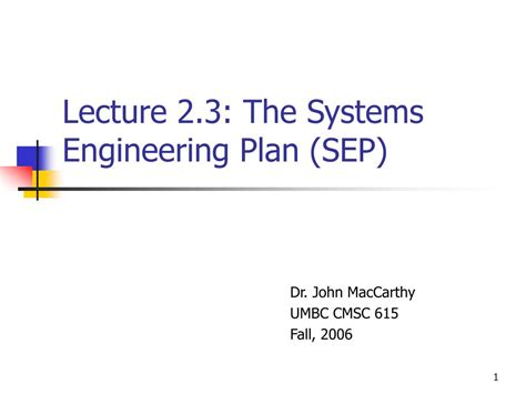 Ppt Lecture 2 3 The Systems Engineering Plan Sep Powerpoint Presentation Id 515446