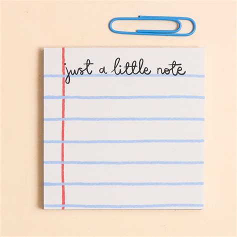 Memo Pad Just A Little Note Cute Stationery Etsy