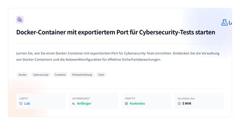 Docker Container Mit Exportiertem Port Für Cybersecurity Tests Einrichten Labex