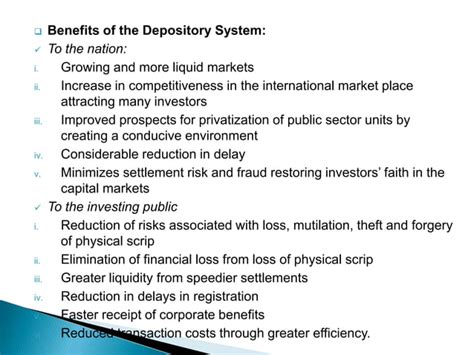 Depository System Ppt