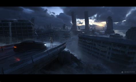 341227 Cybepunk Night City Sci Fi Science Fiction Cityscape