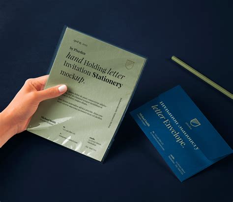 Hand Holding Psd Letter Mockup Stationery Pixeden Club