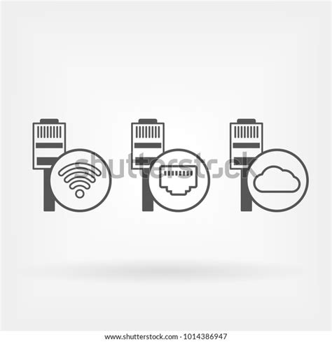 Ethernet Connection Icons Stock Vector Royalty Free Shutterstock
