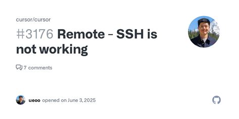 Remote Ssh Is Not Working · Issue 3176 · Cursorcursor · Github