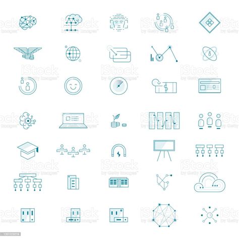 獨特的技術圖示插圖向量集向量圖形及更多人圖片 人 人工造的 商務 Istock