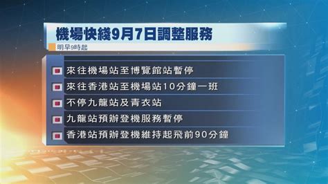 機場快綫明天9時起調整服務
