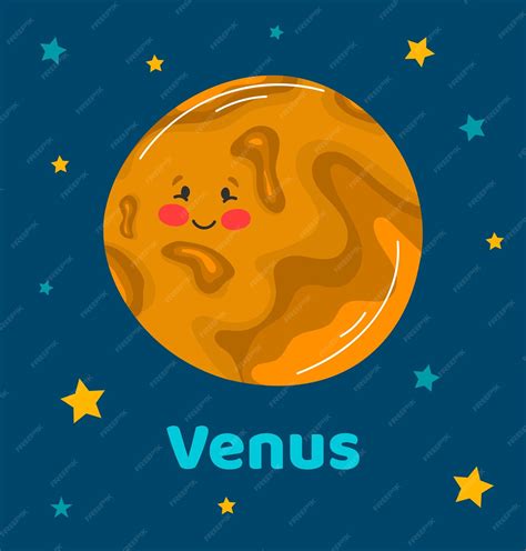 Premium Vector Vector Illustration Planet Venus In Flat Cartoon Style