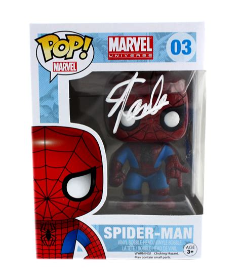 Stan Lee Signed Funko Pop Marvel Universe Spider Man 03 Action Figure