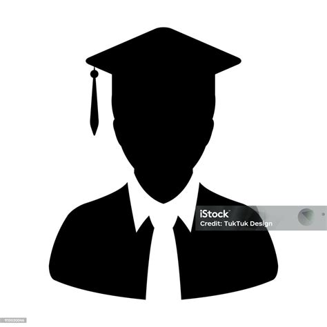 학교 대학 및 대학 문양 그림 남성 사람 프로필 아바타 기호에 대 한 박격포 보드와 함께 학생 아이콘 벡터 졸업 검은색에 대한 스톡 벡터 아트 및 기타 이미지 Istock