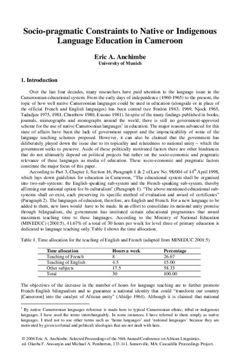 Pdf Socio Pragmatic Constraints To Native Or Indigenous Language
