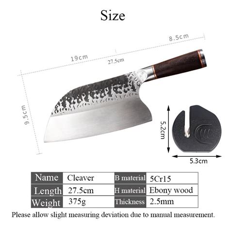 Cuchillo Chino Forjado Hecho A Mano Cuchillo De C Grandado