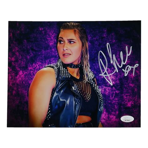 Rhea Ripley Signed Wwe 8x10 Custom Funhouse Metallic Photo Jsa