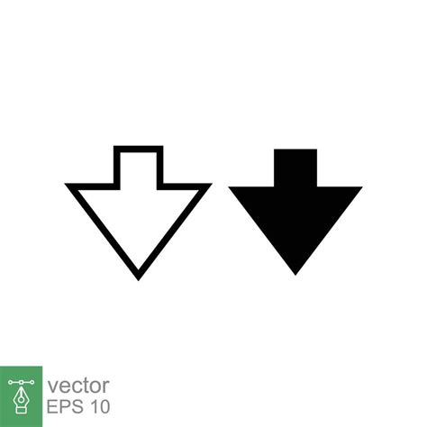 Down Arrow Icon Line And Glyph Style For Web Template And App Vector