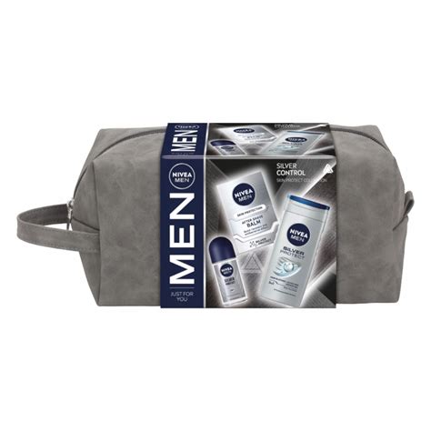 NIVEA MEN SILVER CONTROL Zestaw prezentowy kosmetyków męskich z kosmetyczką 14512279559 Allegro pl