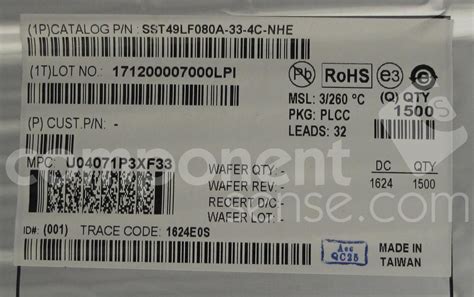 SST49LF080A 33 4C NHE Microchip Datasheet PDF Technical Specs
