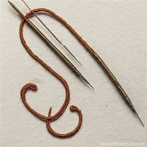 Rusty Sewing Needle With Twine Stable Diffusion Online