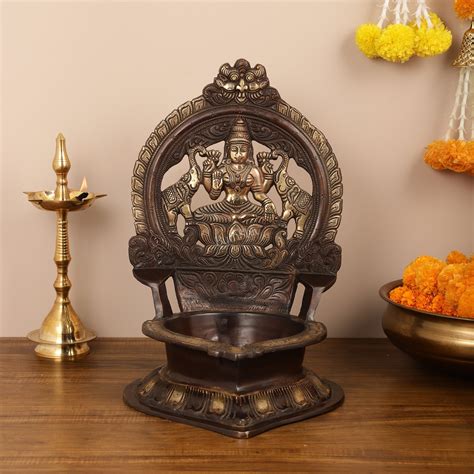 Buy Brass Large Sized Lakshmi Lamp 17 Inch