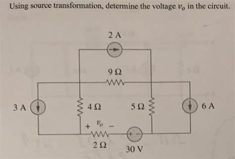 Solved Using Source Transformation Determine The Voltage V0 Chegg
