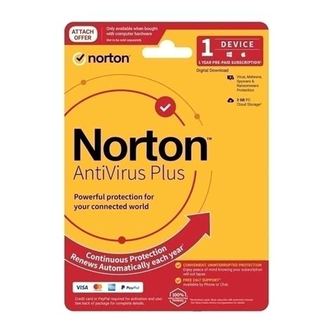 Norton Antivirus Plus Key 1 User 1 Device 1 Year Subscription Mega