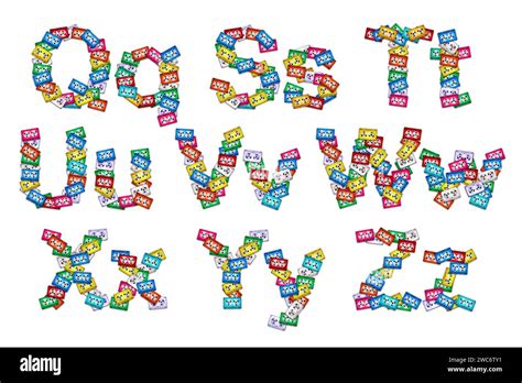 Lettres Majuscules Et Minuscules De Lalphabet Anglais Q S T U V W