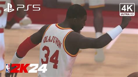 NBA 2K24 Hakeem Olajuwon Destroys Warriors Alone In Hall Of Fame