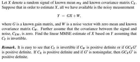 solved let x denote a random signal of known mean my and