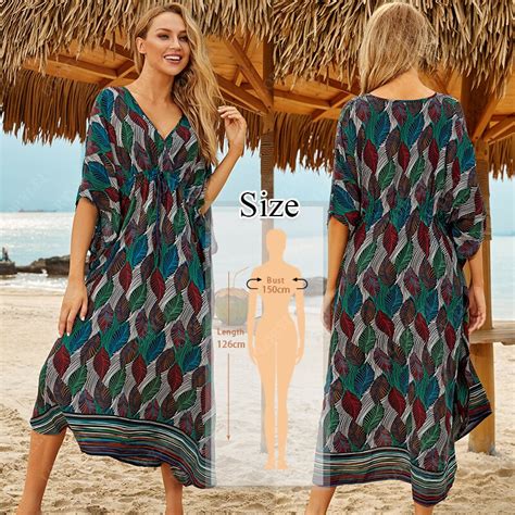 Cotton Beach Cover Up Kaftans Sarong Bathing Suit Grandado