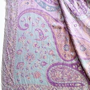 Lavender Pastel Paisley Pashmina And Silk Scarf Etsy