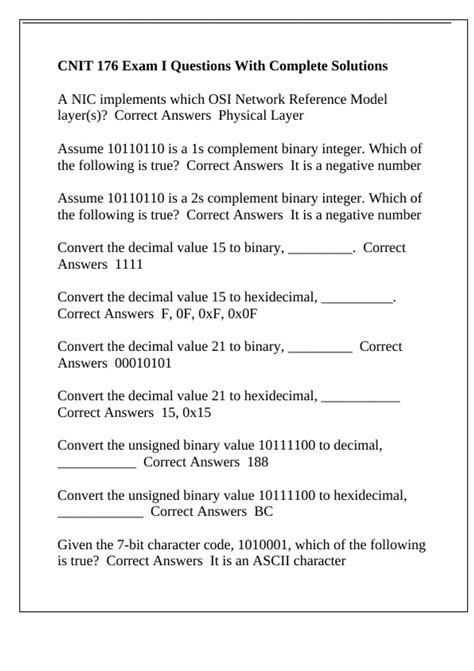Cnit 176 Exam I Questions With Complete Solutions Cnit 176 Stuvia Us